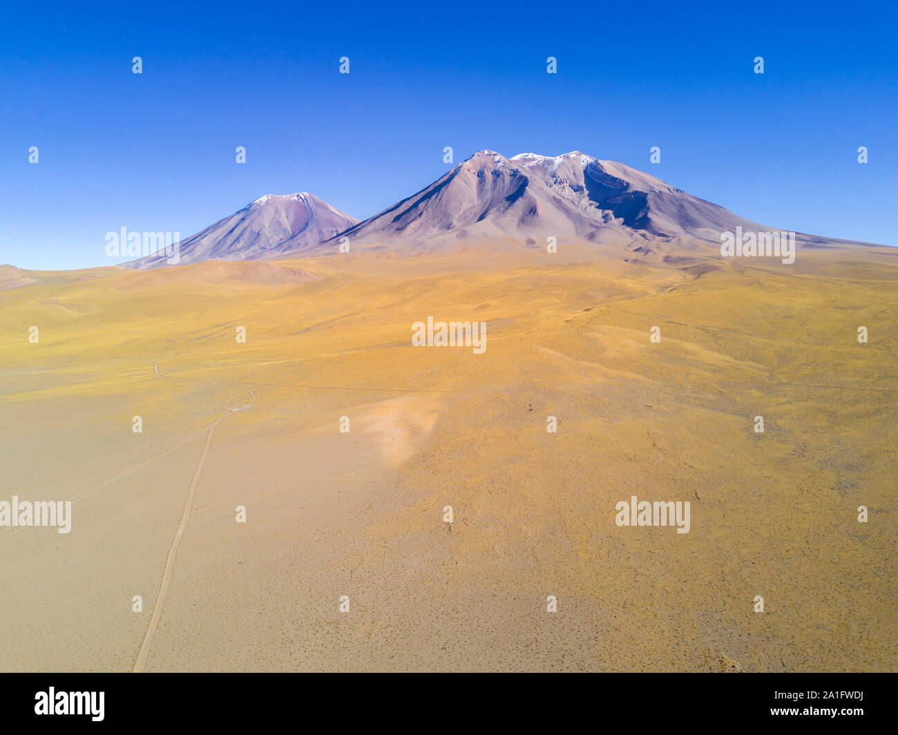 San Pedro and San Pablo Volcanoes at the andean plateau and amazing ...