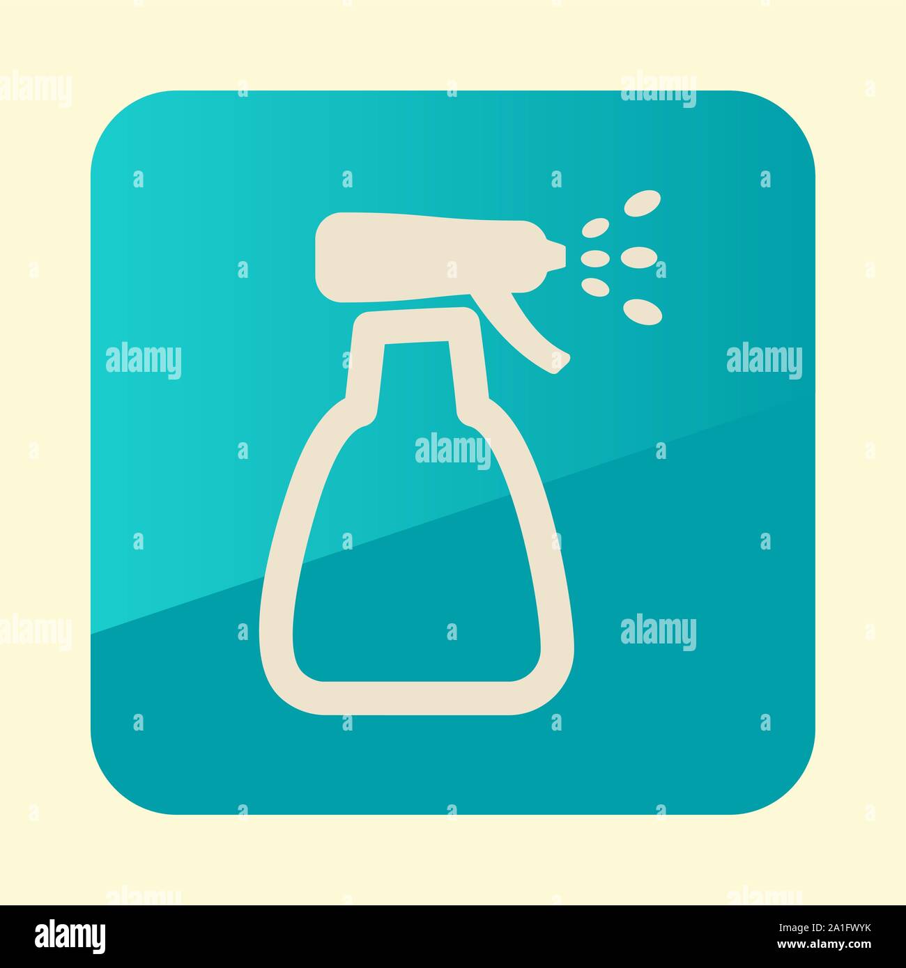 Icon flat of spray bottle with liquid, atomizer, pulverizer, sprayer ...