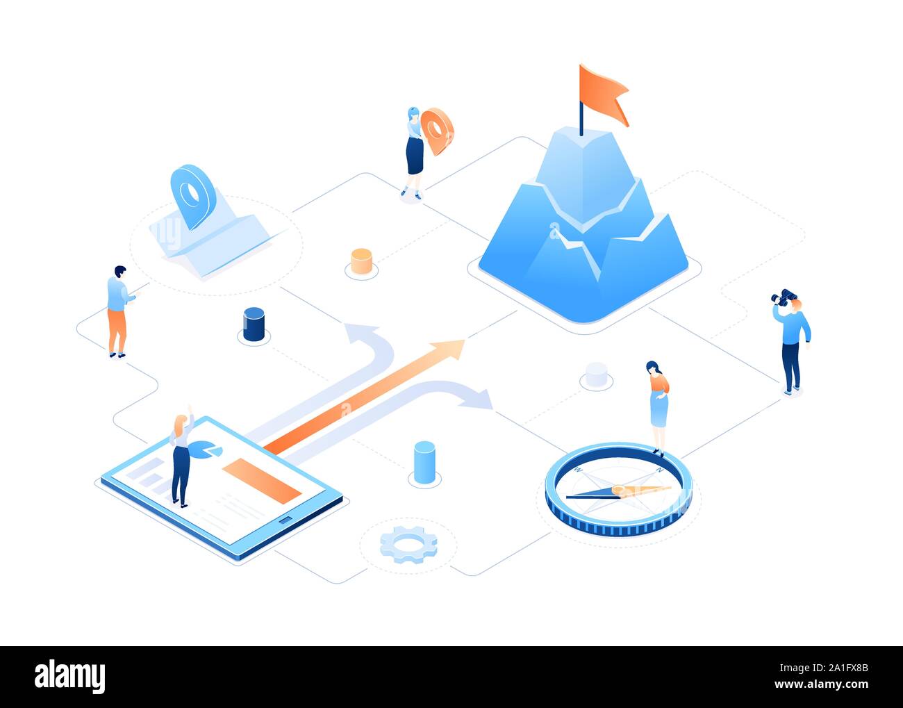 Goal achievement - modern colorful isometric vector illustration Stock ...