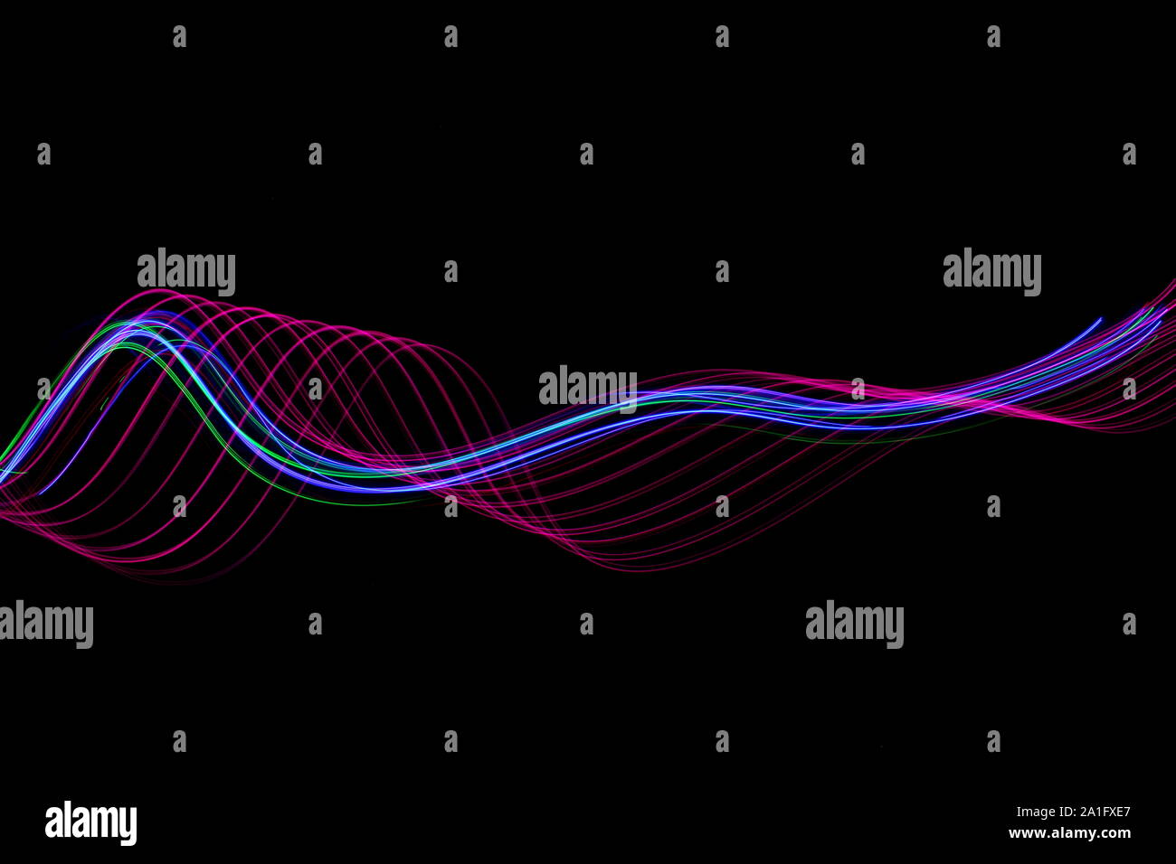 Wavy bright blue neon background hi-res stock photography and images ...