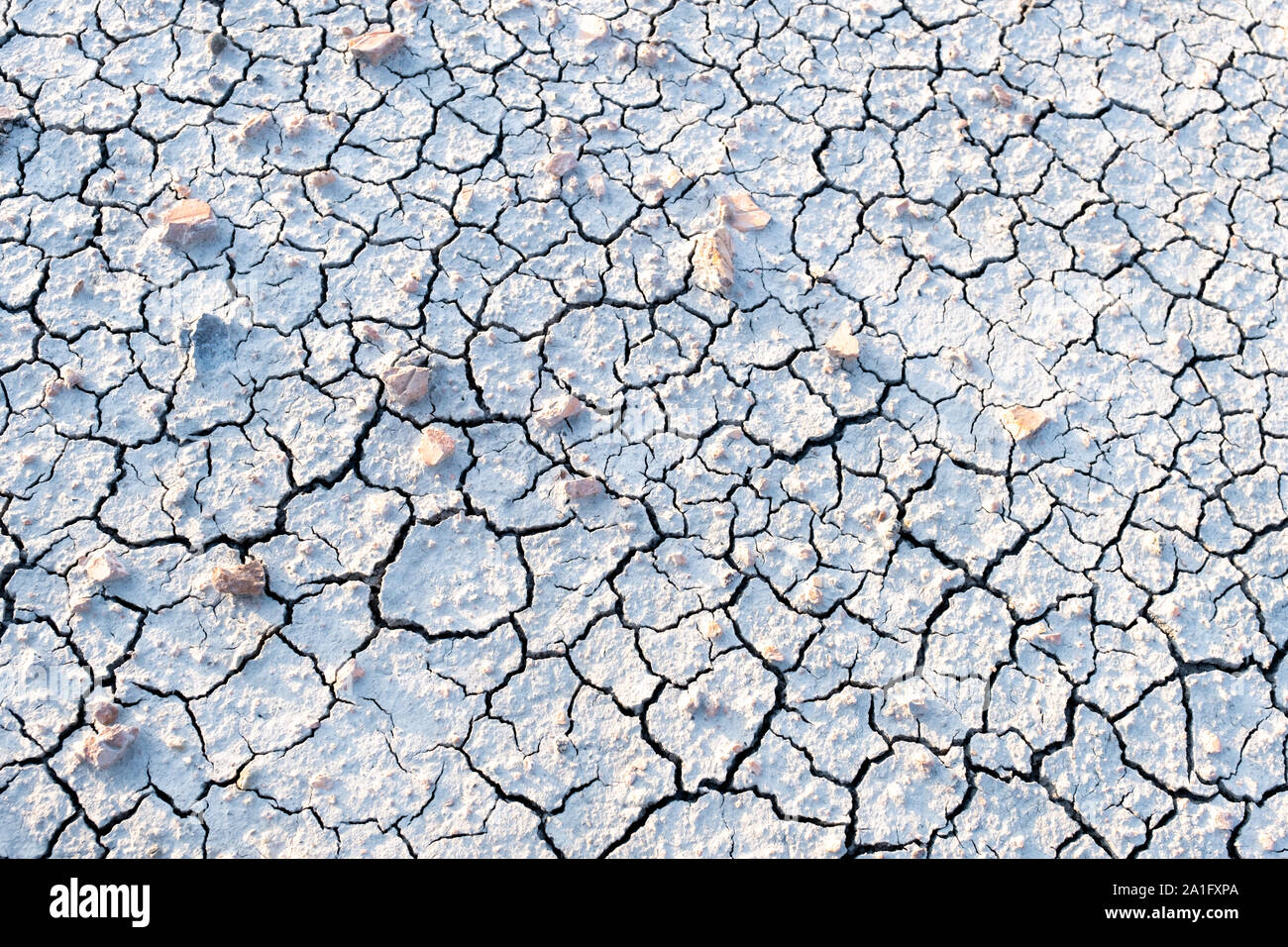 Dried ground with cracks. Grey land us a symbol ecological catastrophe ...
