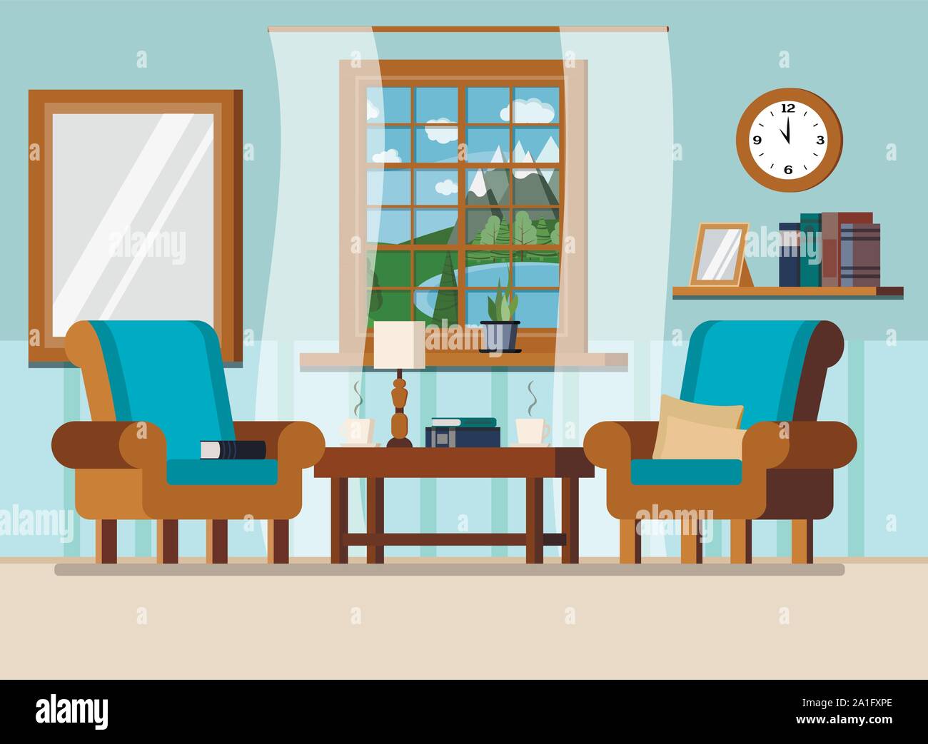 Cartoon Living Room Clipart