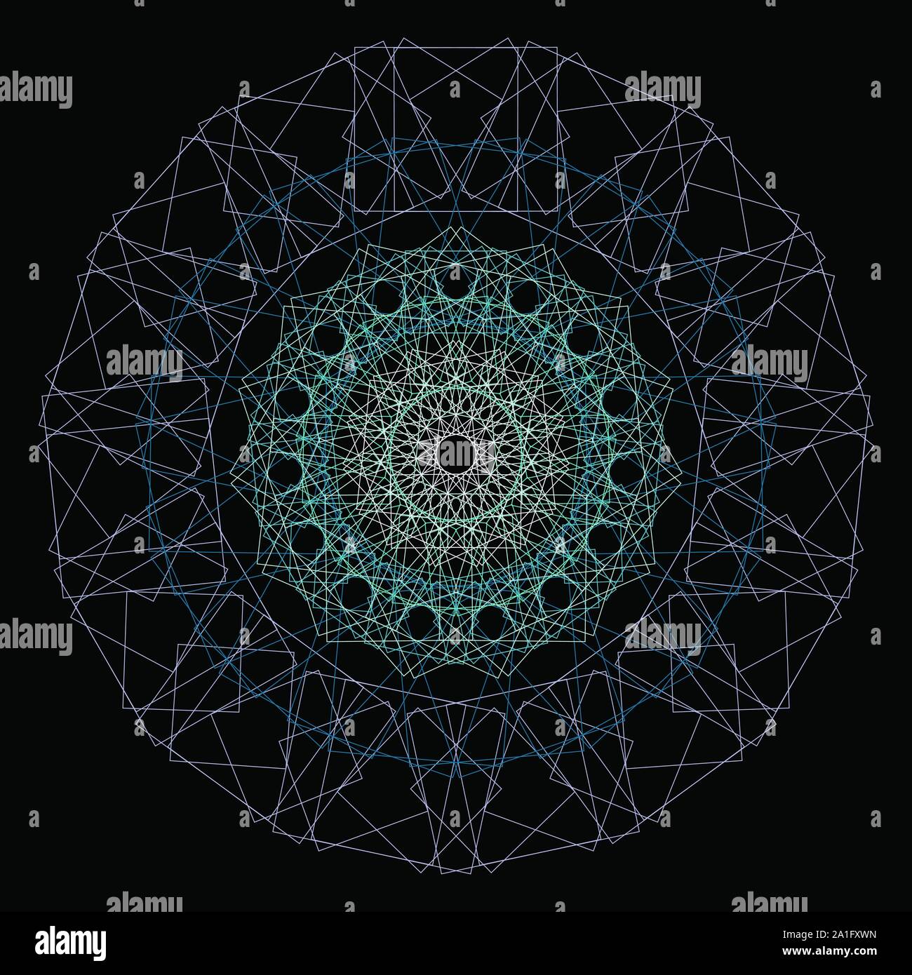 Round guilloche pattern for certificate, note, ticket, reward, diploma ...