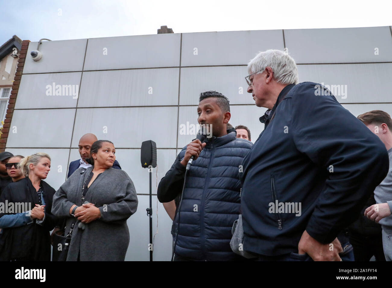 Vigil outside underground station hi-res stock photography and images ...