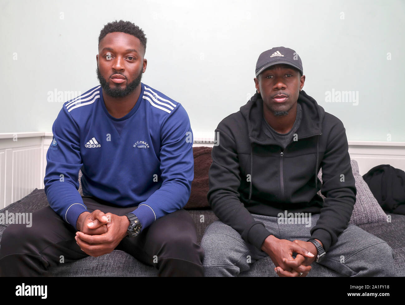 Tashan Daniel's coach Josh Swaray (left) and runner Chaka Maillet in ...