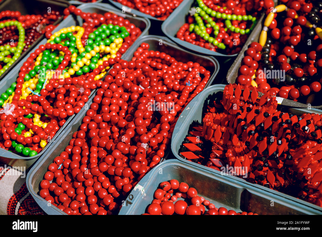 Red and white beads hi-res stock photography and images - Alamy