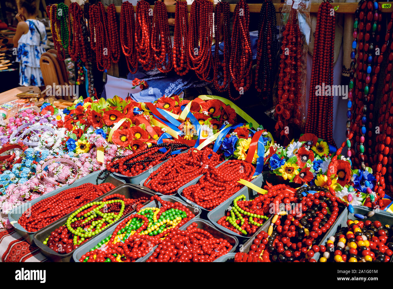 Red and white beads hi-res stock photography and images - Alamy
