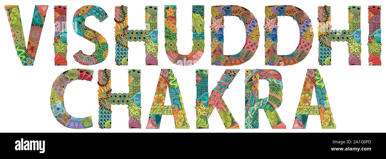 Vishuddhi Chakra. Vector zentangle object for decoration Stock Vector ...