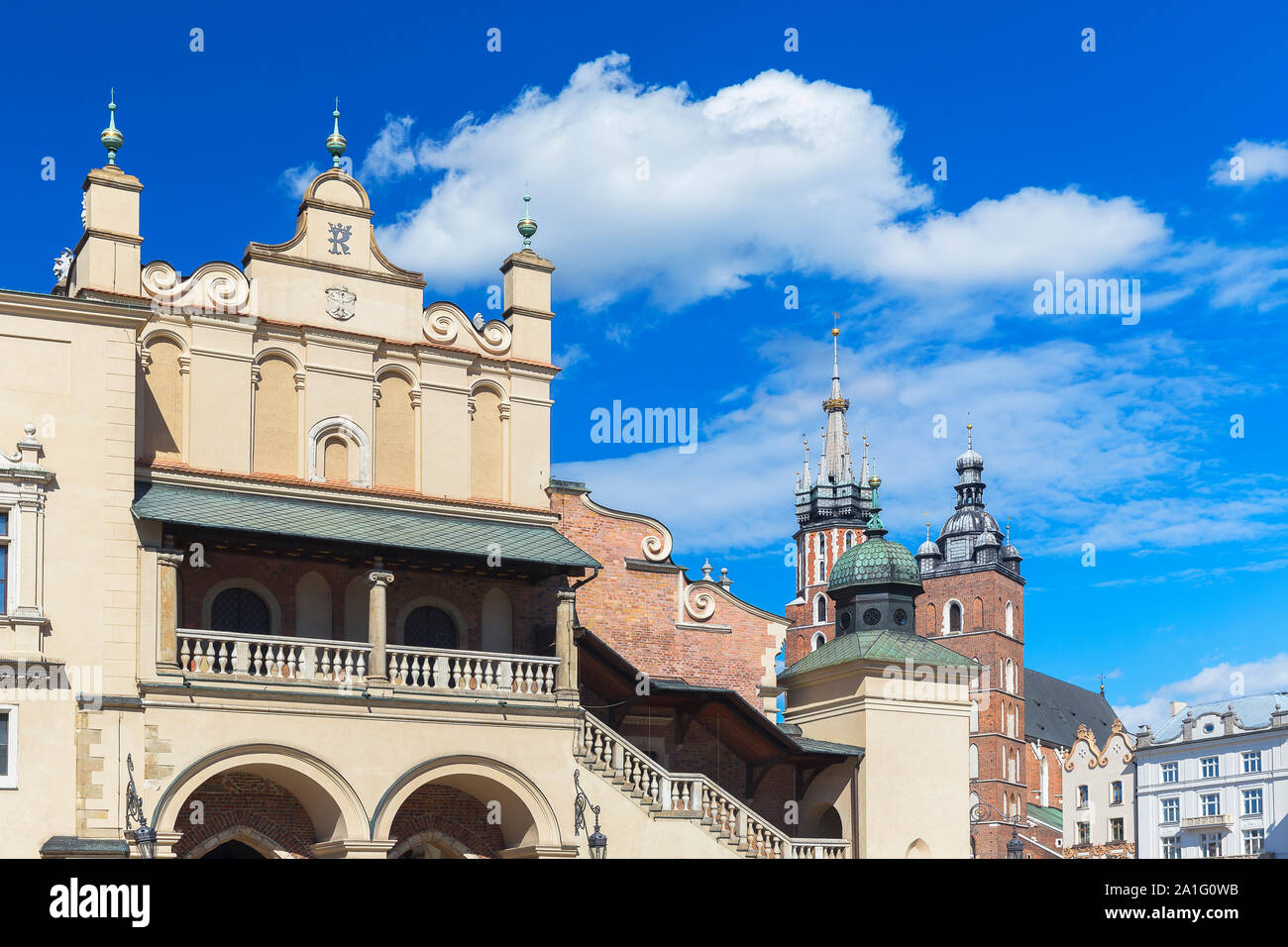Facades of historical buildings in Krakow Stock Photo - Alamy