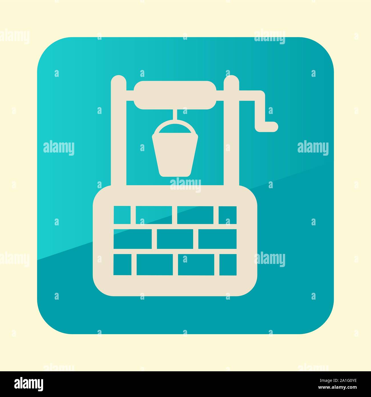 Water Well flat icon. Garden sign. Graph symbol for your web site ...