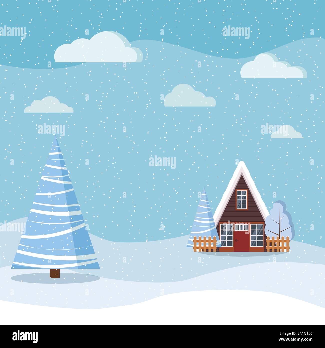 Cottage with a view Stock Vector Images - Alamy