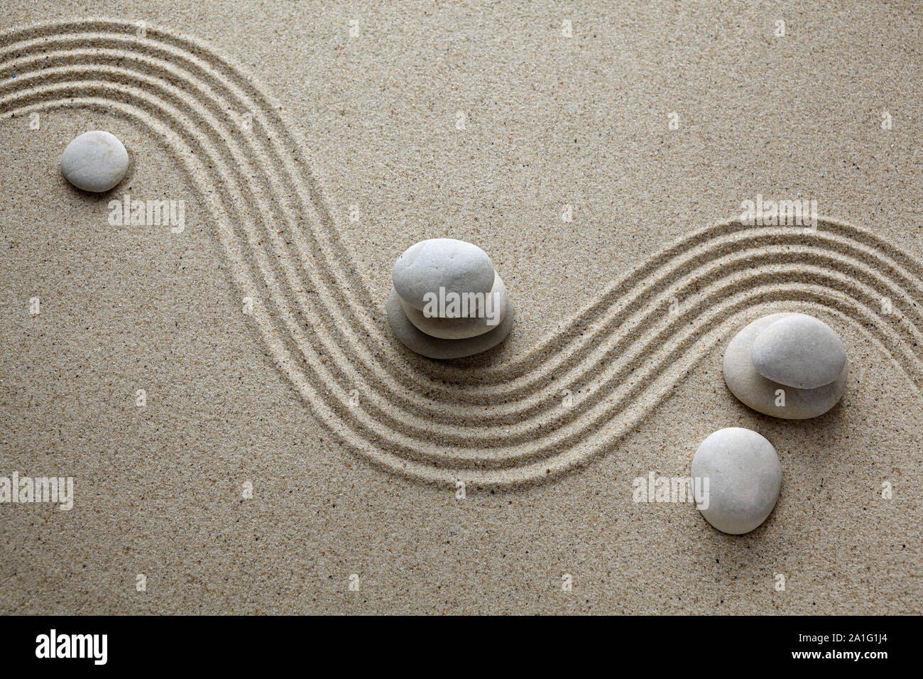 Rock garden sand japanese nobody hi-res stock photography and images ...