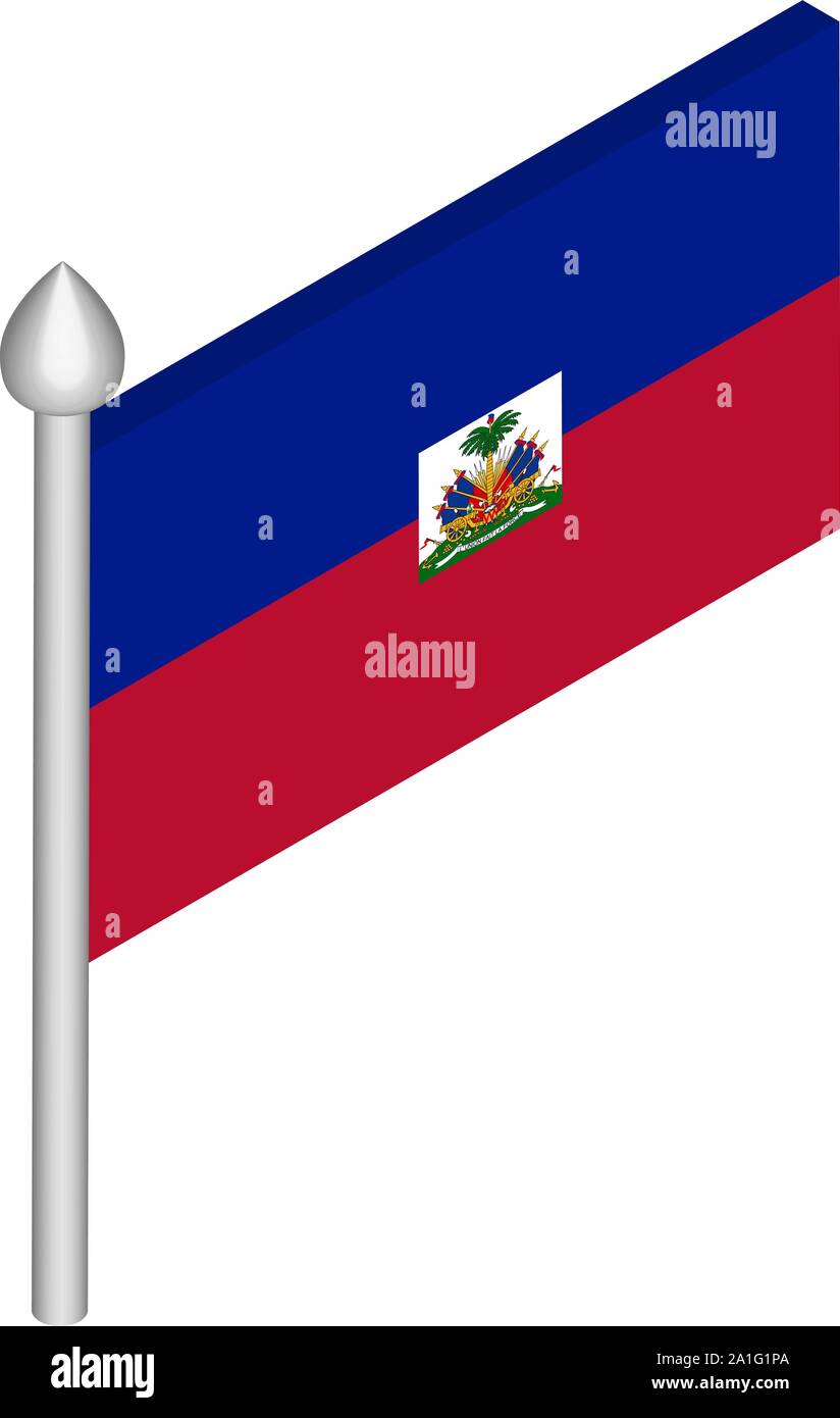 Isometric Illustration of Flagpole with Haiti Flag Stock Vector Image & Art - Alamy