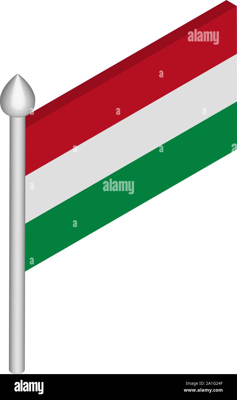 Isometric Illustration of Flagpole with Hungary Flag Stock Vector Image & Art - Alamy