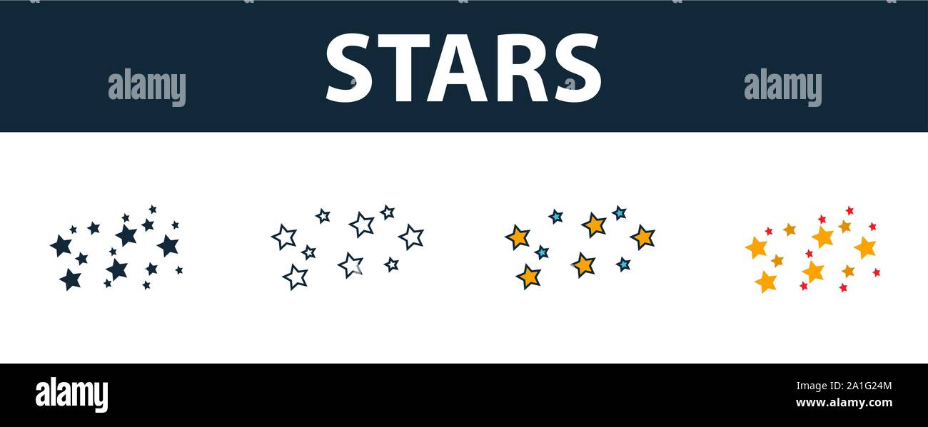 Stars icon set. Four simple symbols in diferent styles from space icons ...