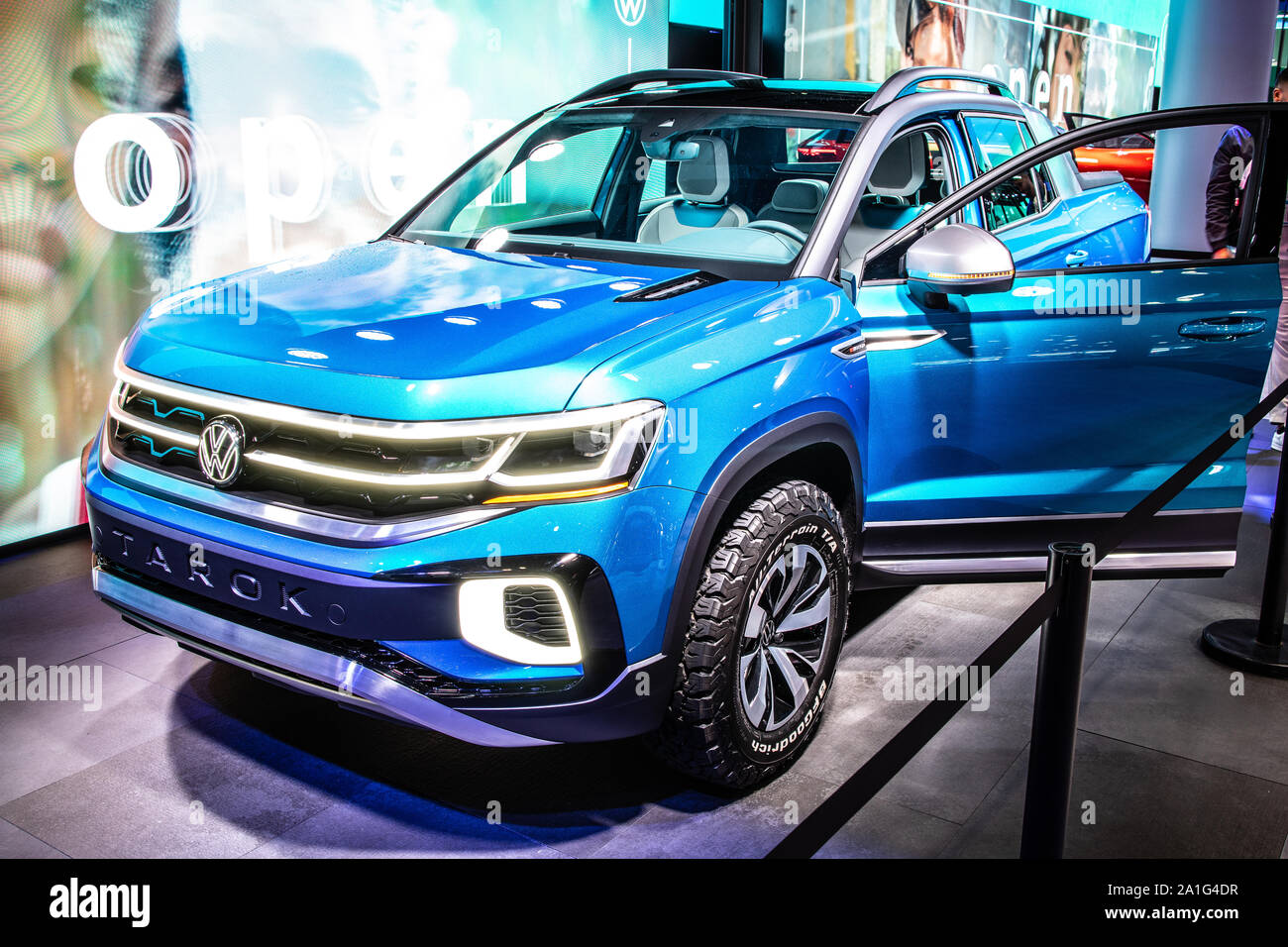 Frankfurt, Germany, Sep 2019 blue Volkswagen VW Tarok 4Motion pickup ...