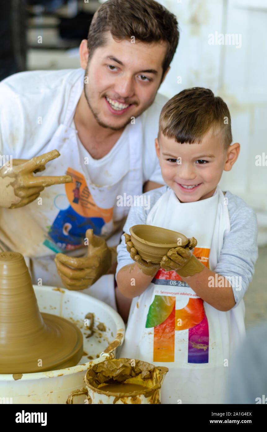 Child pottery clay hi-res stock photography and images - Alamy