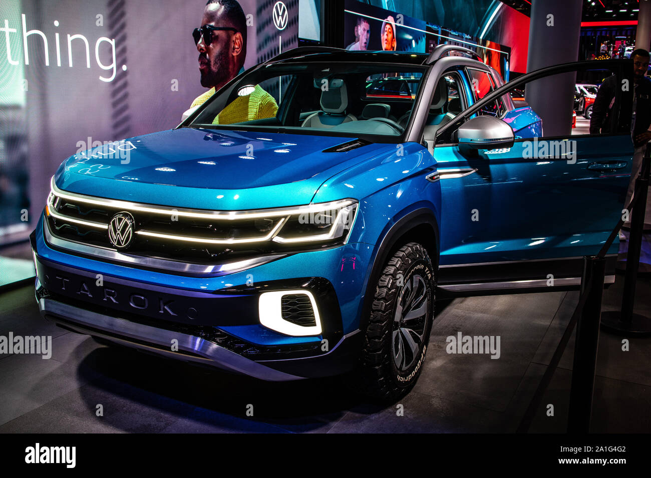Frankfurt, Germany, Sep 2019 blue Volkswagen VW Tarok 4Motion pickup ...
