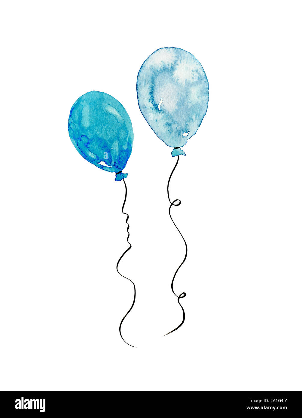 Watercolor Balloons (hand painted Stock Photo - Alamy