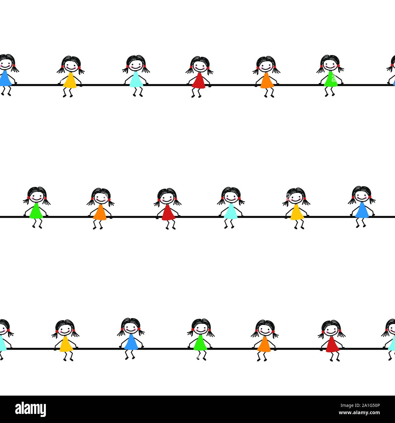 Kids stripes seamless repeating pattern. Horizontal lines children ...