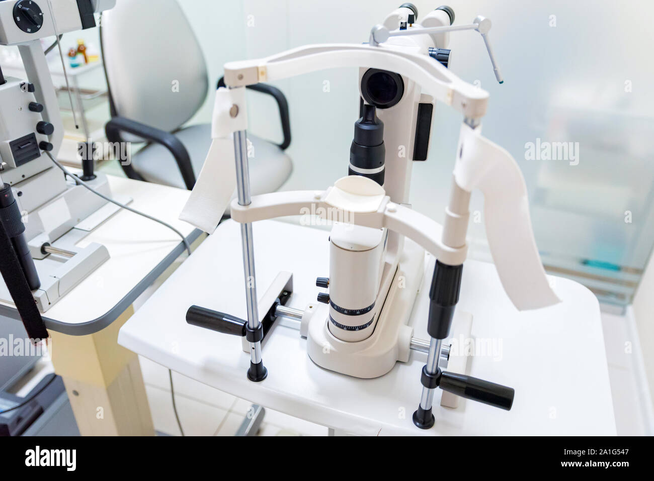 Elements of optical medical devices used in ophthalmology close Stock ...