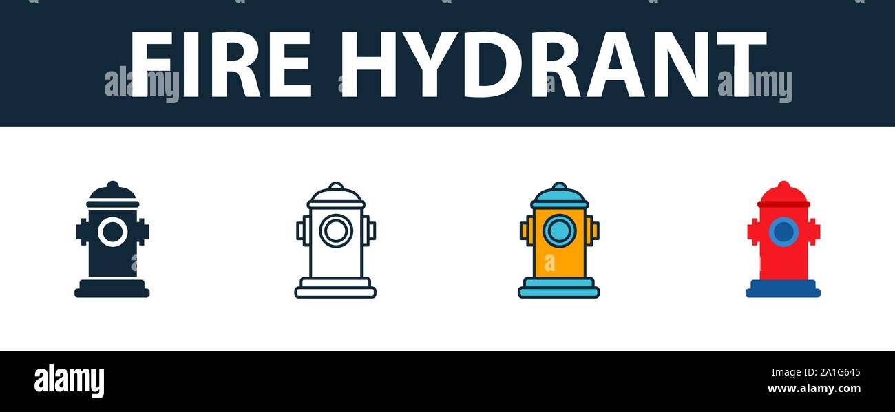 Fire Hydrant icon set. Premium symbol in different styles from fire ...