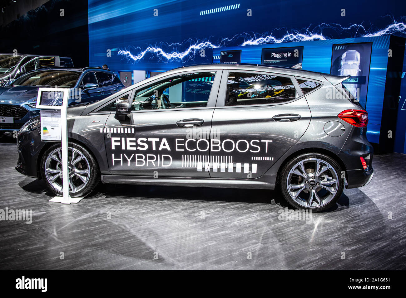 Frankfurt, Germany, Sep 2019 Ford Fiesta EcoBoost Hybrid at IAA ...