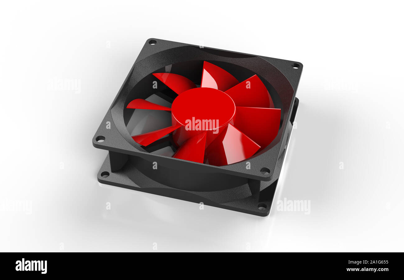 The unit of computer cooling. PC fan. 3D rendering Stock Photo - Alamy