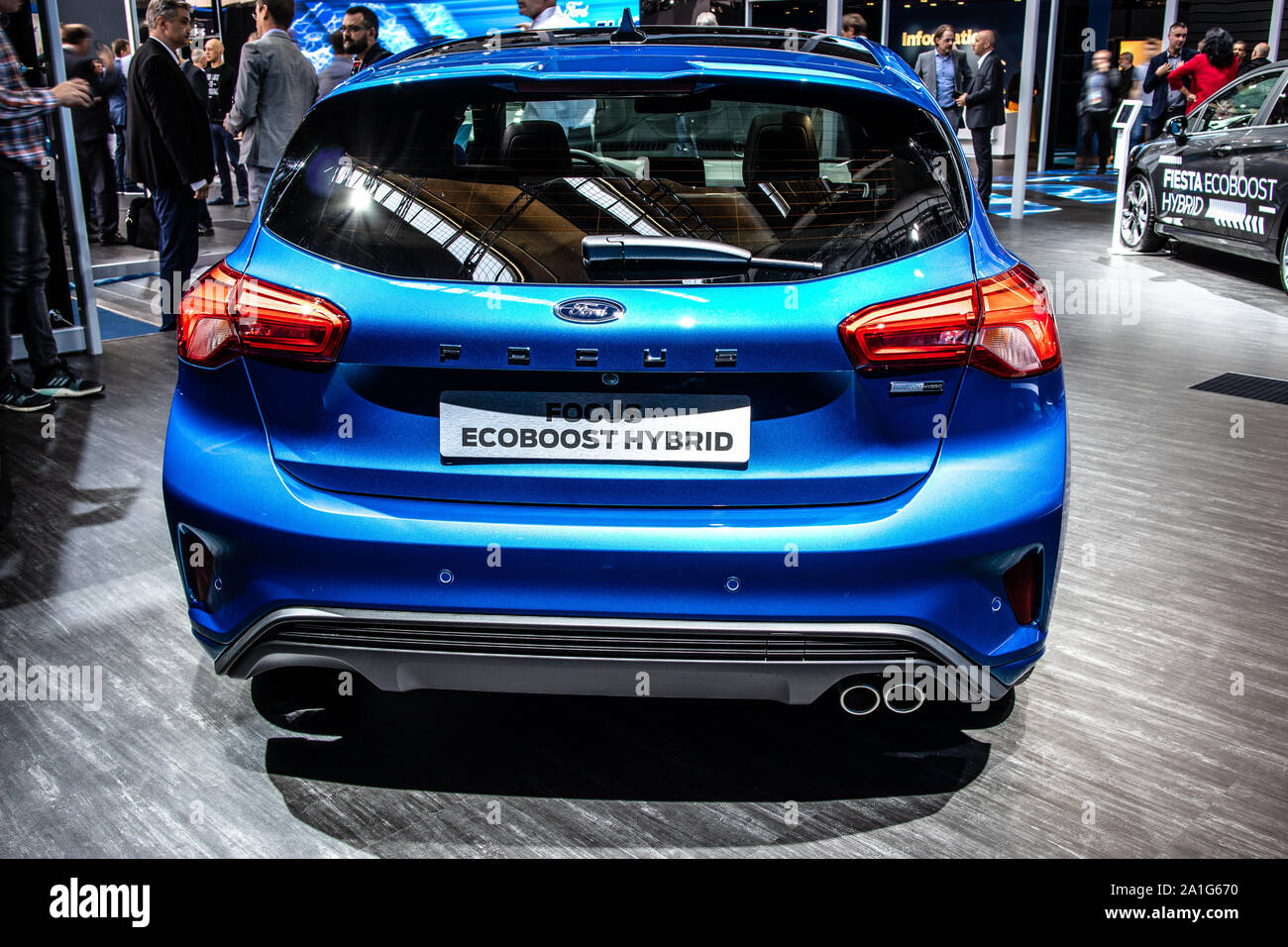 Frankfurt, Germany, Sep 2019: Ford Focus Ecoboost Hybrid station wagon ...