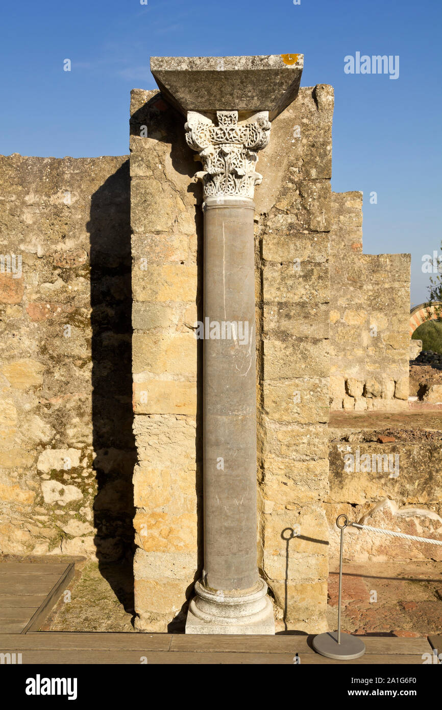 Arab column. Medina Azahara on Cordoba. Andalusia. Spain Stock Photo ...