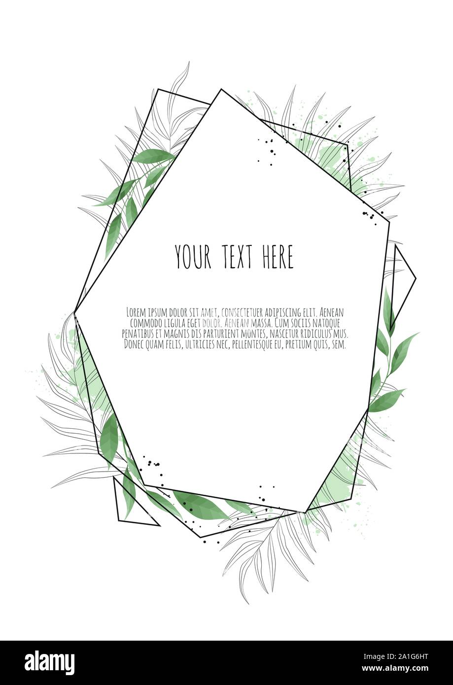Vector floral design card. Greeting, postcard wedding invite template ...