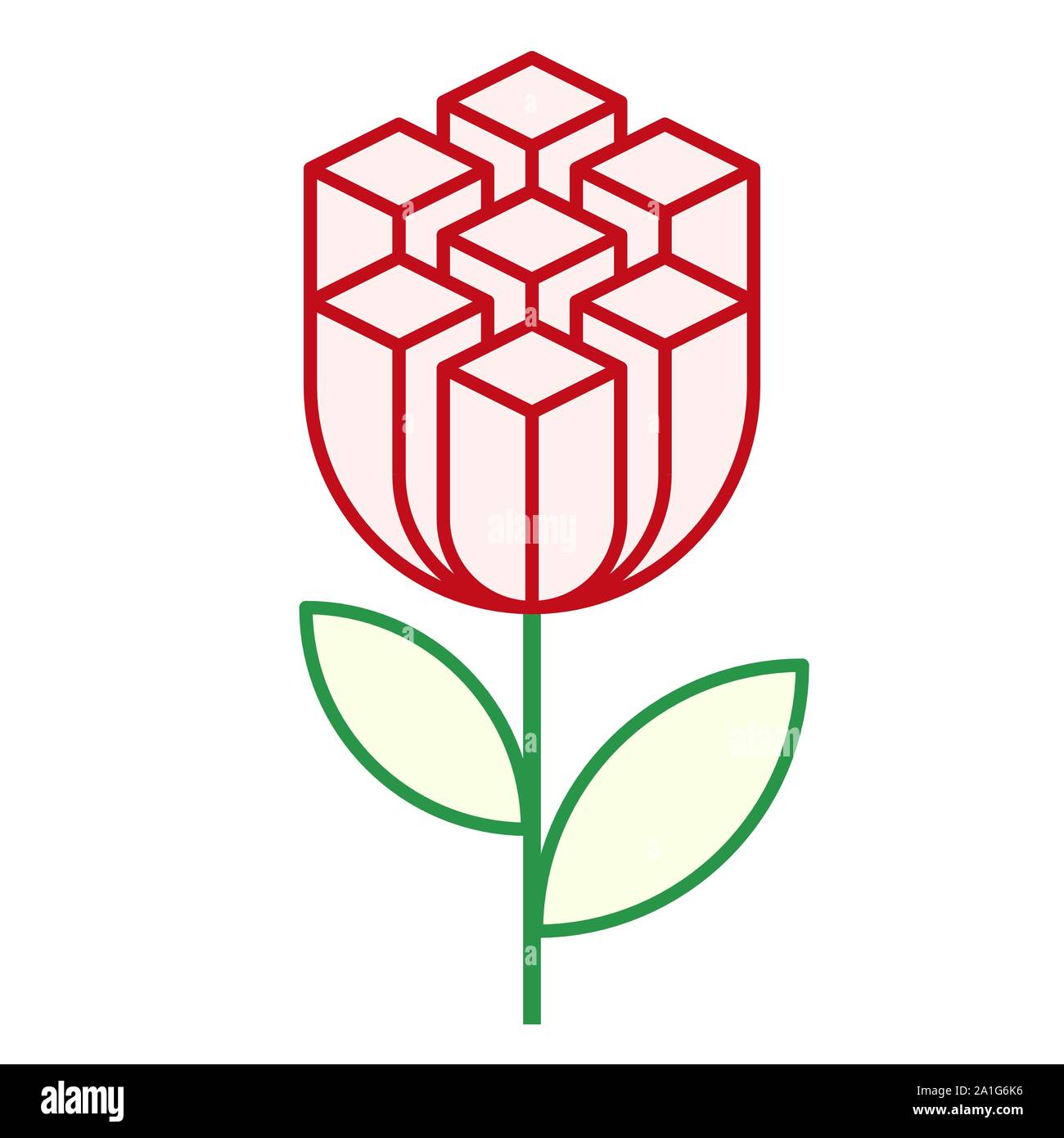 Urban flower concept. Block building as nature construction. Vector ...