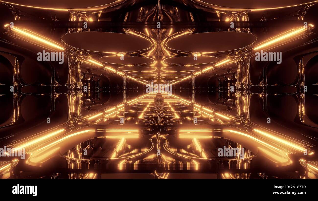 futuristic sci-fi fantasy alien tunnel with energetic reflection 3d ...