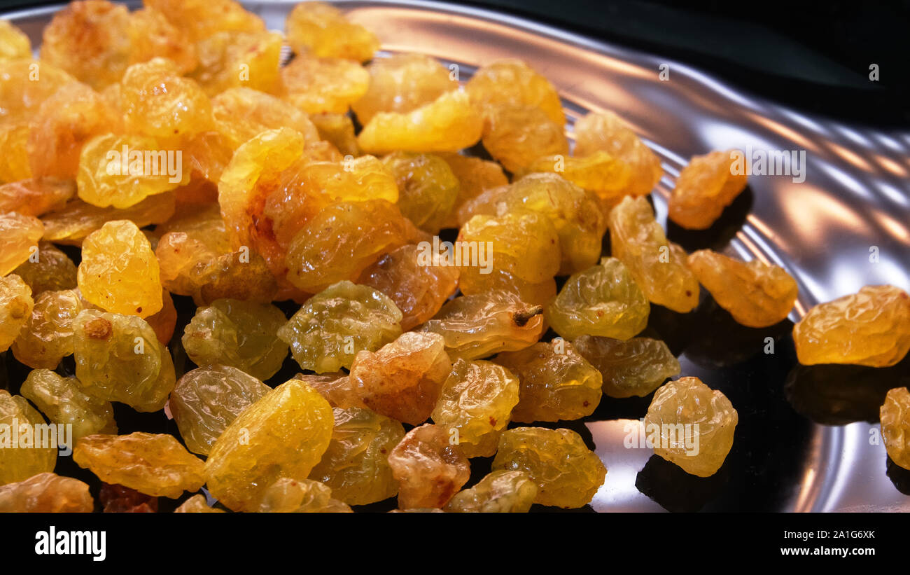 Even dry raisins look very juicy and attractive in macro version. Dried ...
