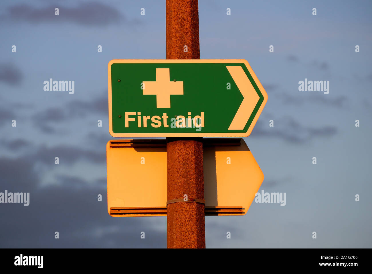 First aid post sign hi-res stock photography and images - Alamy