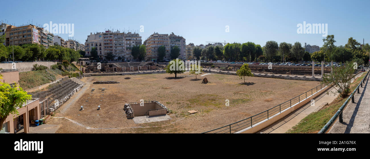 Thessaloniki-Greece, September 17 2019: Historical old bazaar, agora ...