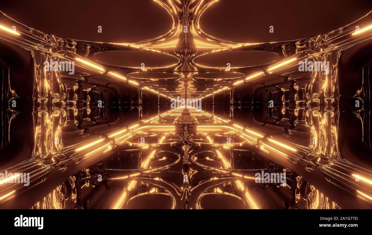 futuristic sci-fi fantasy alien tunnel with energetic reflection 3d ...