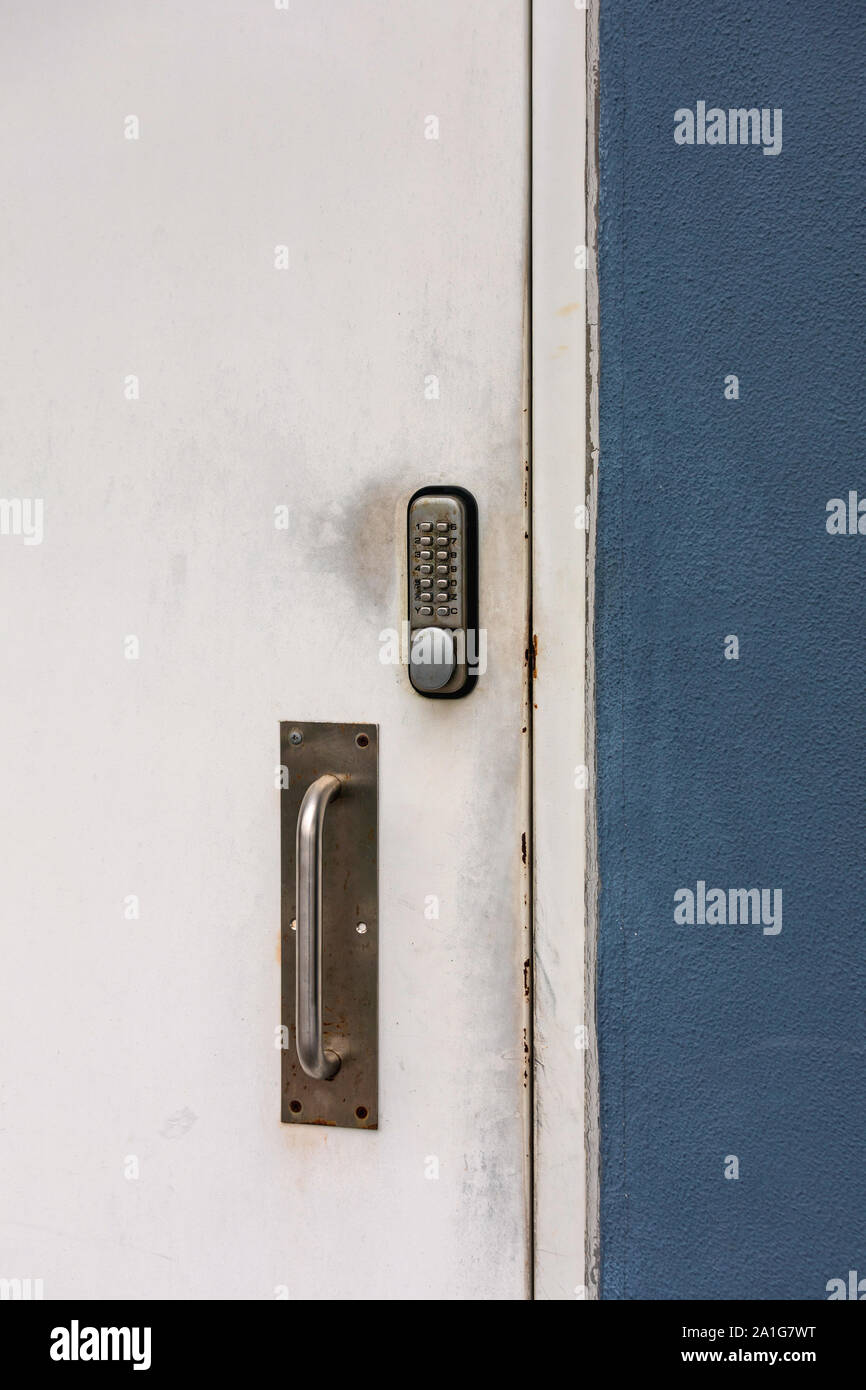 Door With Safety Electronic Code Lock Protection Stock Photo - Alamy