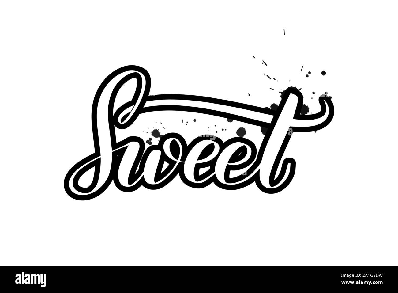 Vector calligraphy illustration isolated on white background Stock ...