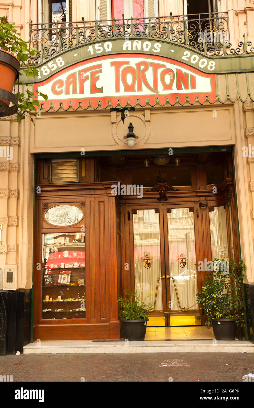 Cafe Tortoni, in May avenue, Buenos Aires, Argentina. Café Tortoni is ...