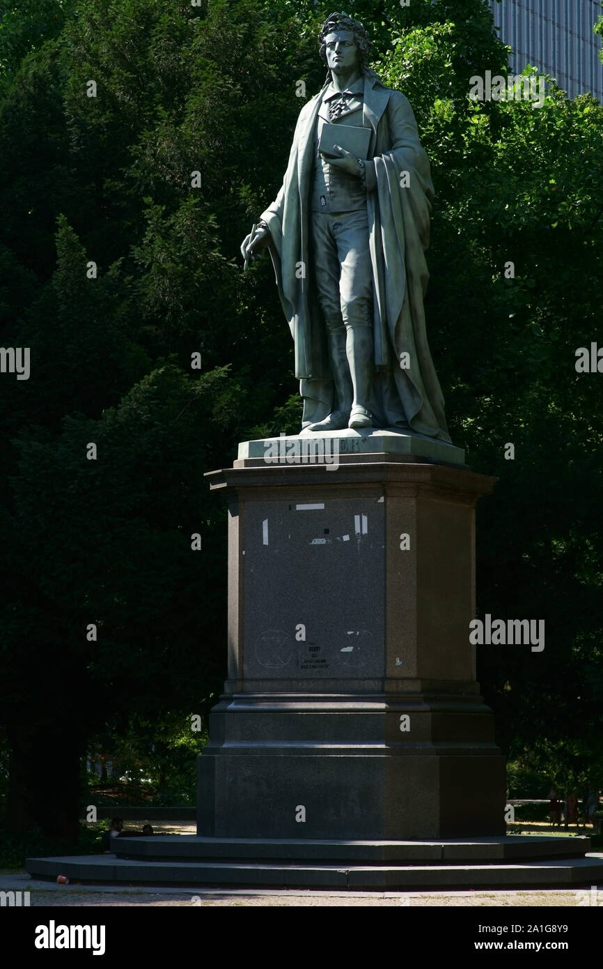 The Schiller Monument, a bronze sculpture by the poet Schiller in ...