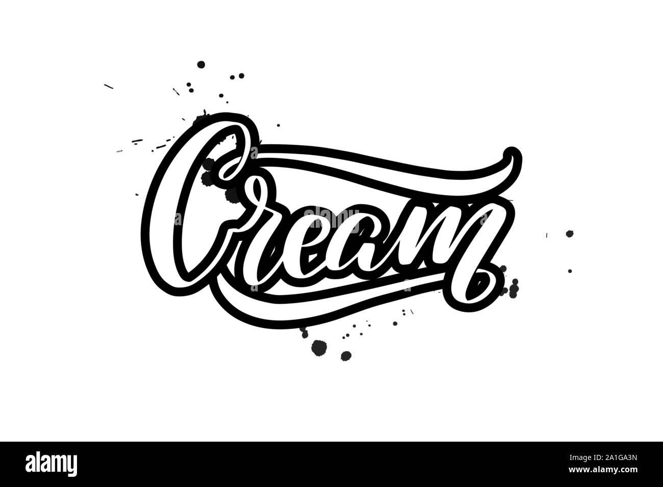 Vector calligraphy illustration isolated on white background Stock ...