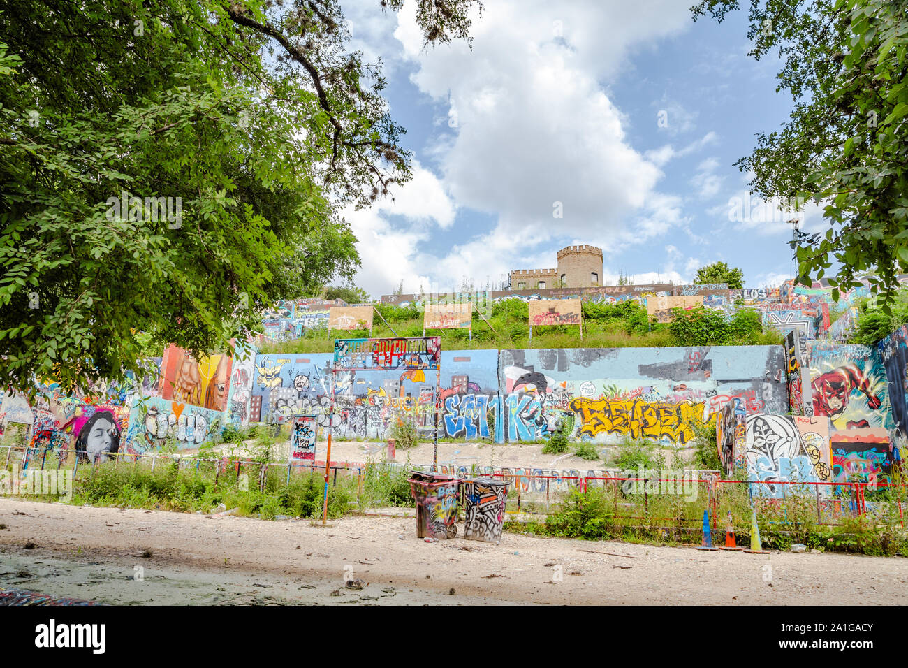 Colorful graffiti wall art murals in Austin, Texas Stock Photo - Alamy