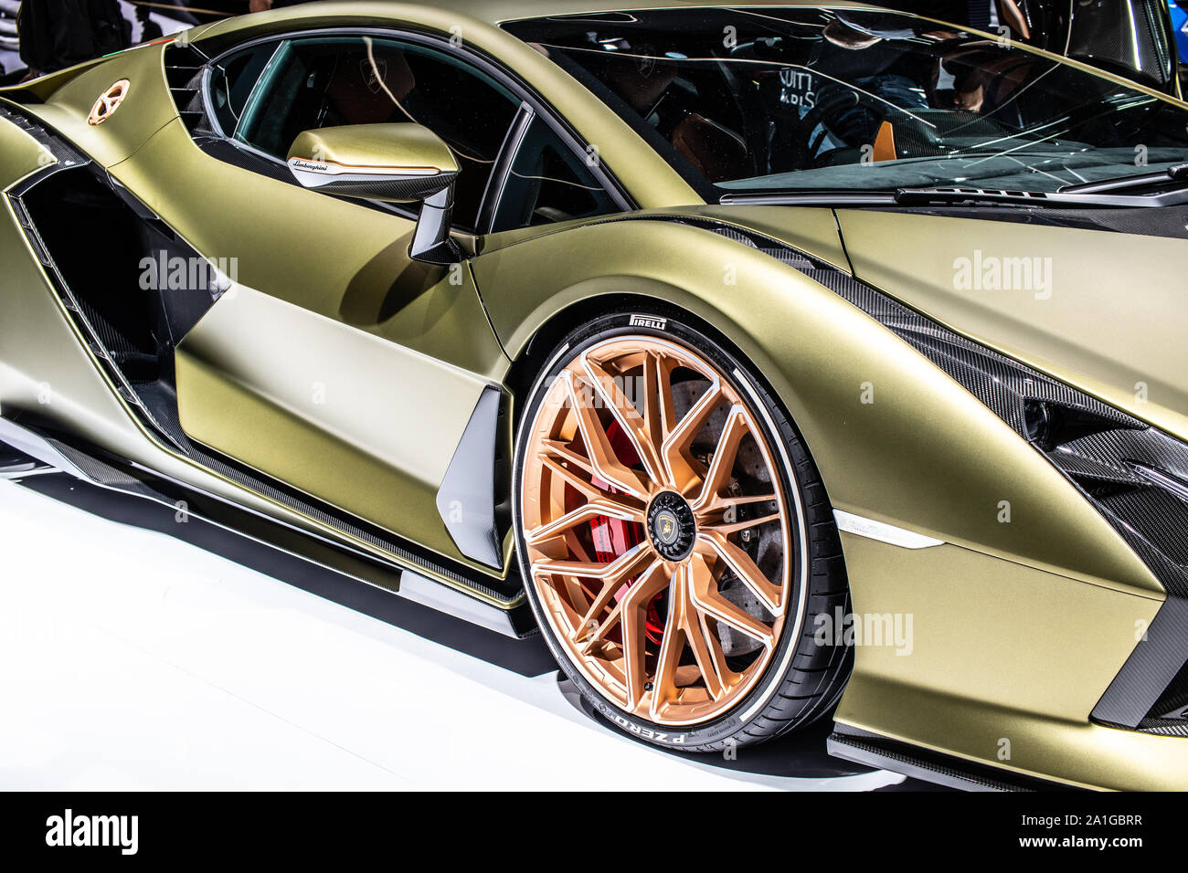 Frankfurt, Germany, Sep 10, 2019: Lamborghini Sian FKP 37 at IAA, 2020 model year first ...
