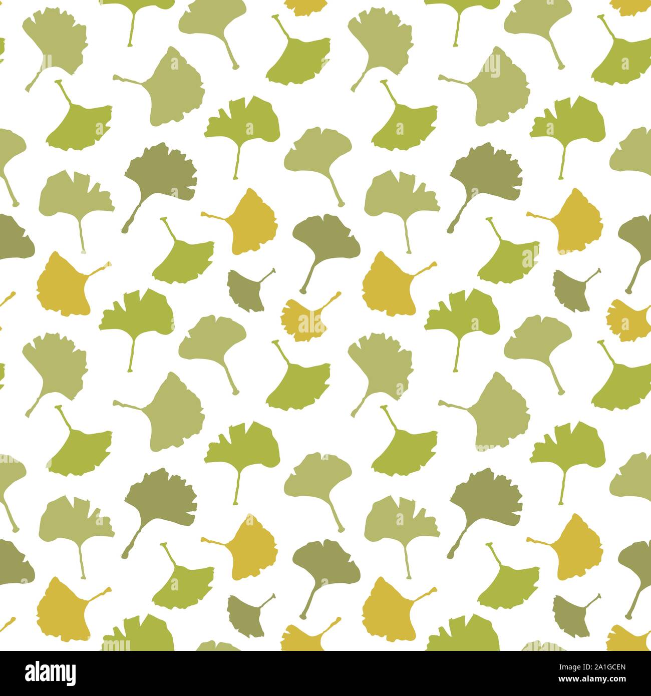 Ginkgo biloba leaf tablecloth seamless pattern. Silhouette of ginkgo ...
