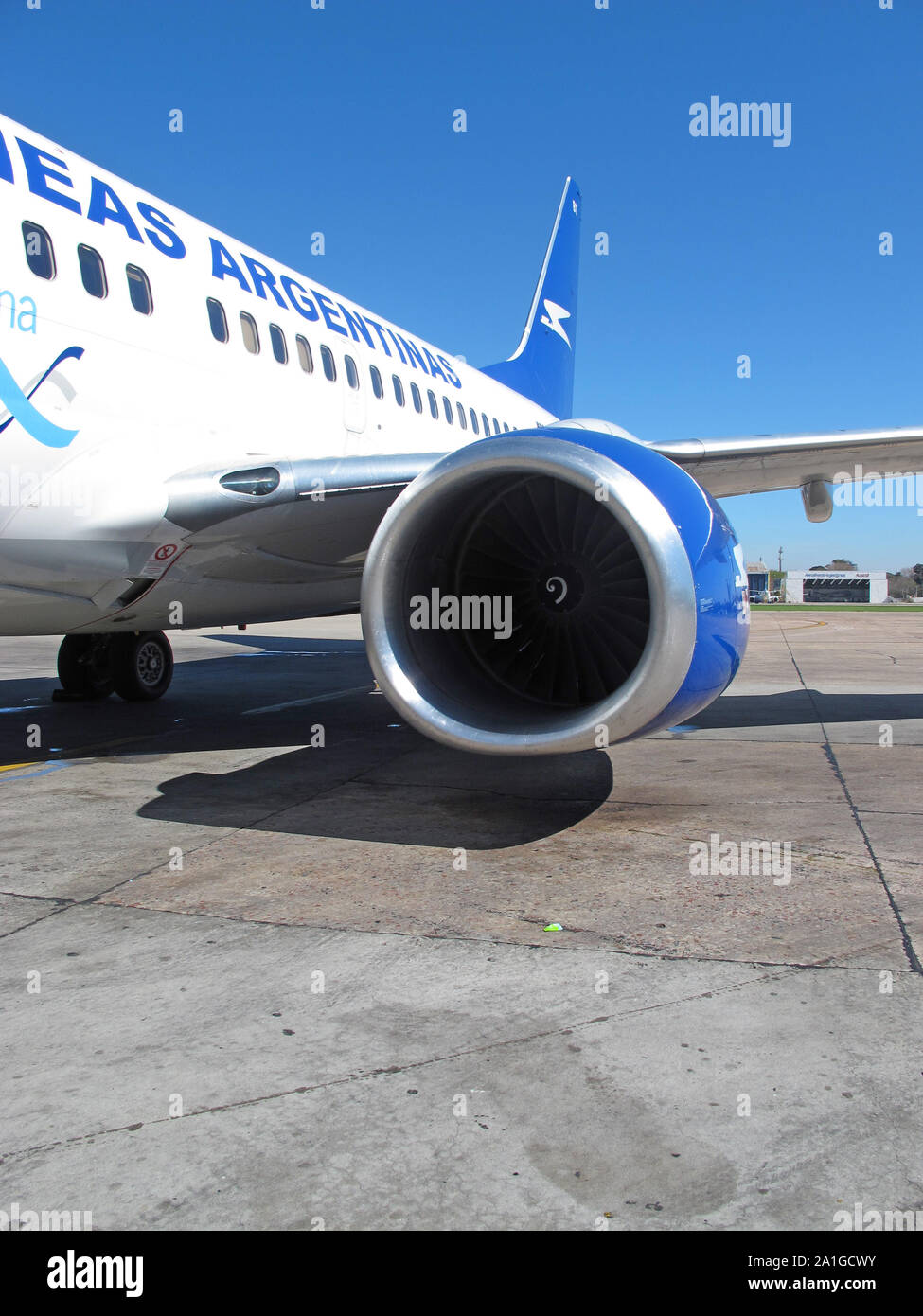 BUENOS AIRES - SEP 14: A Aerolineas Argentinas aircraft at Ezeiza ...
