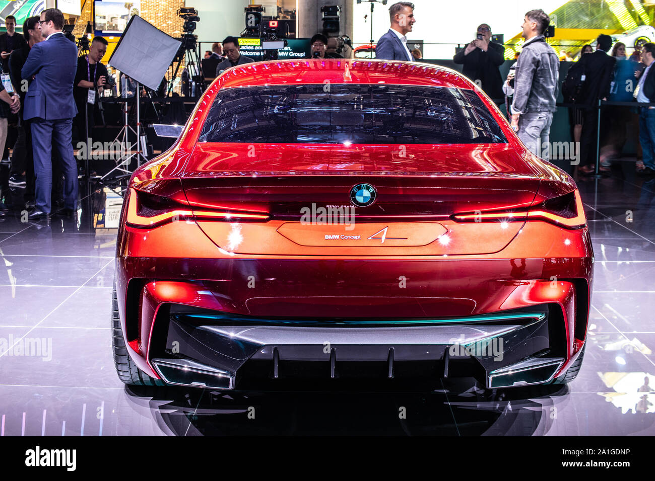 Frankfurt, Germany, Sep 2019: metallic red BMW Concept 4 Prototype Car ...