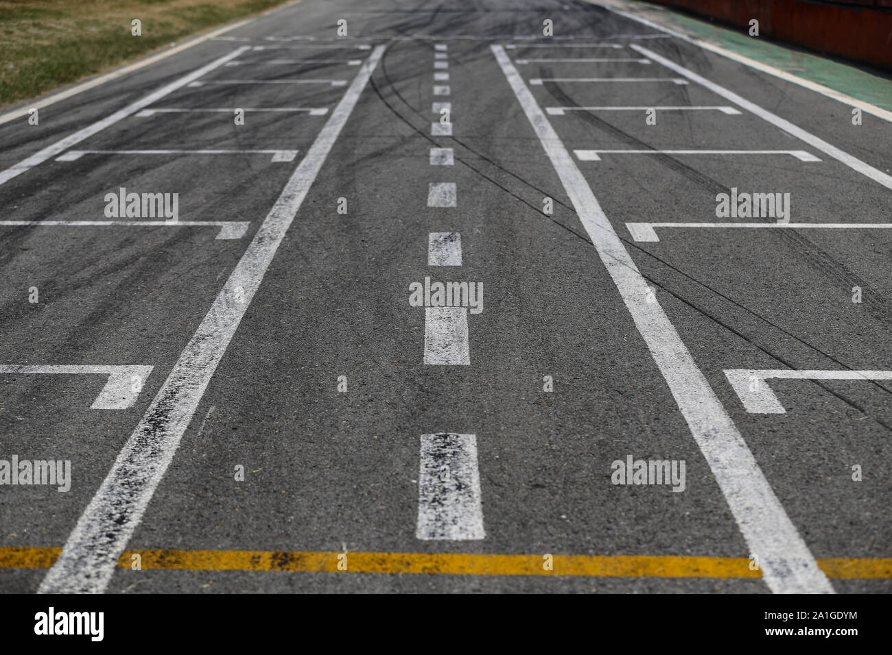 Empty Start Line of Motor Speed Way Stock Photo - Alamy