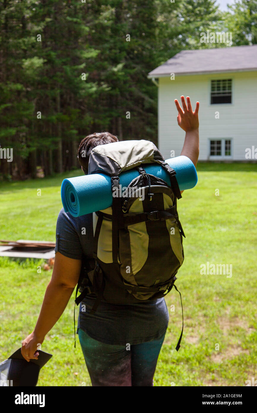 Person with a backpack hi-res stock photography and images - Alamy