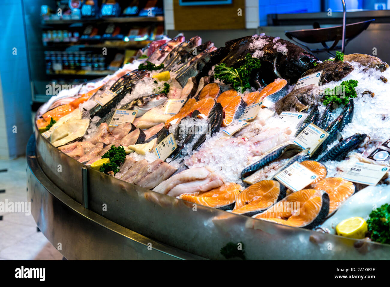 Fishmongers at Selfridges Foodhall, London, UK Stock Photo - Alamy